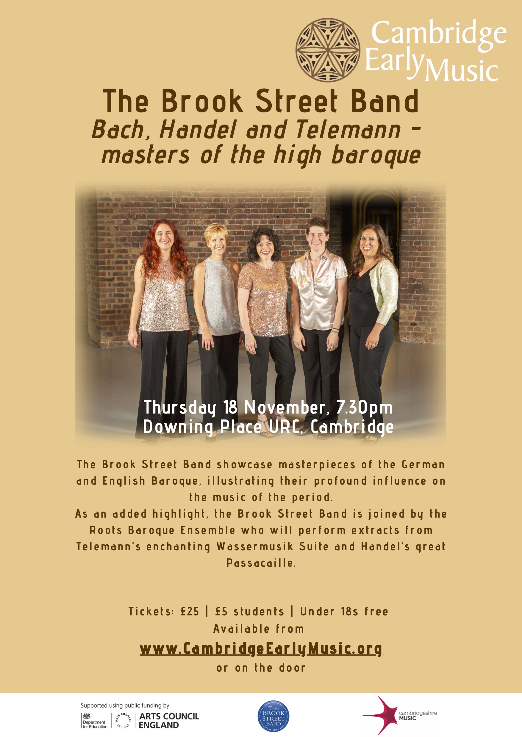 The Brook Street Band – Poster - Cambridge Early Music